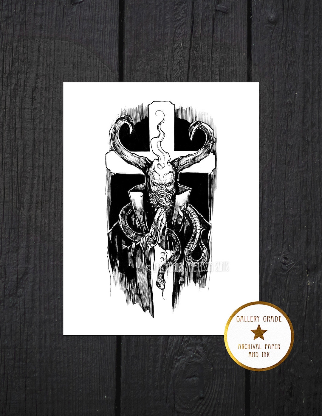 The Snake Handler | Archival Print | Gothic Occult Dark Art - Etsy