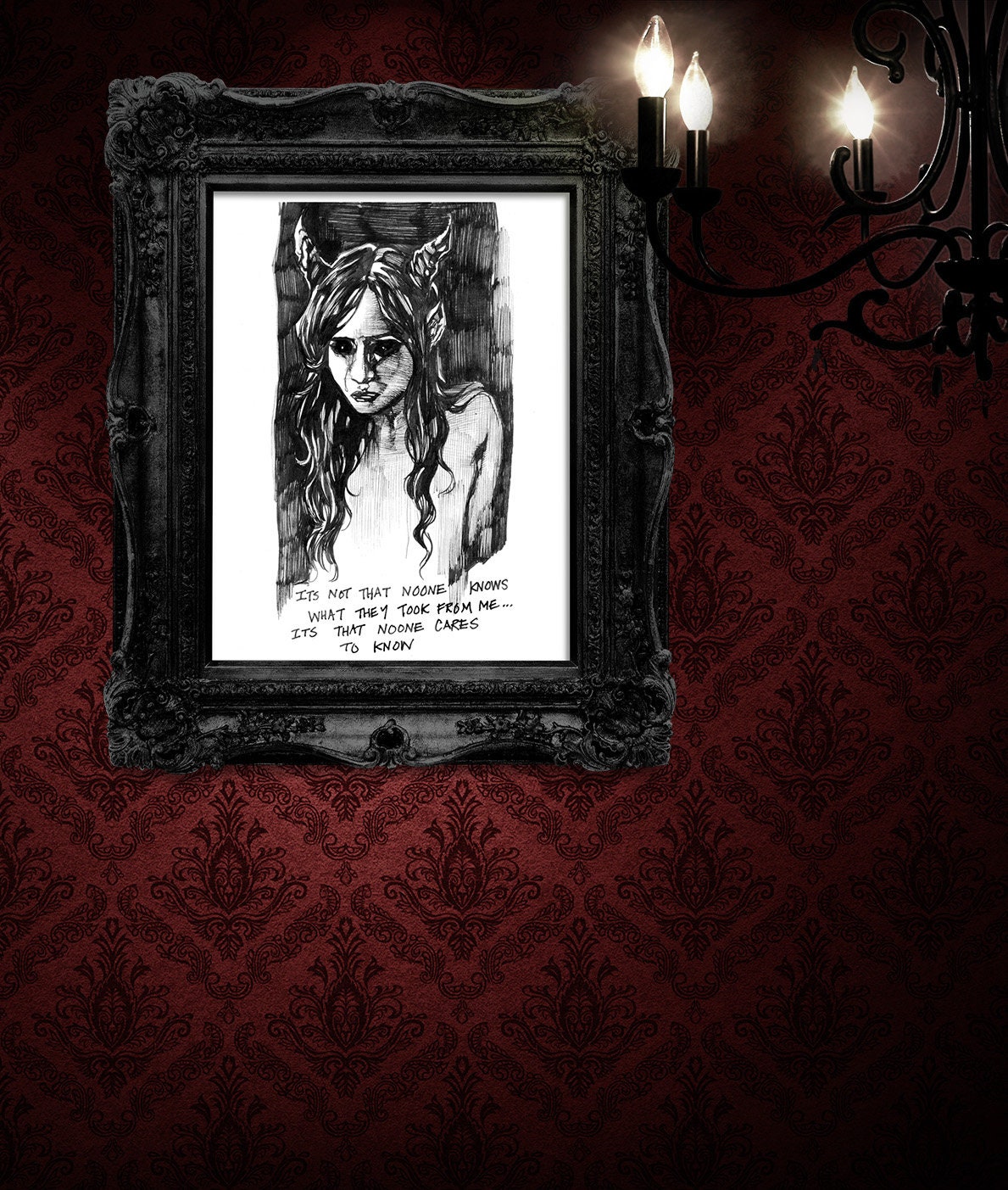 Devil's Lamentations Gothic Succubus Dark Horror Art Print - Etsy