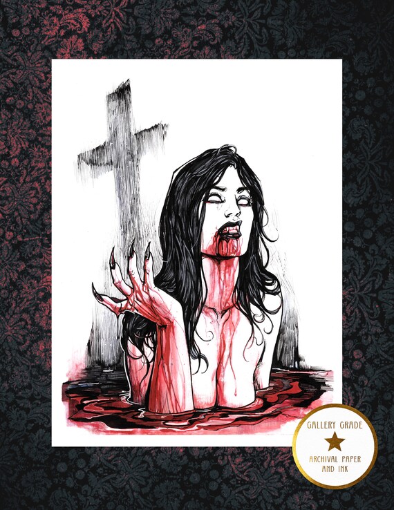 Shadow of Sin Gothic Occult Dark Vampire Art Print - Etsy