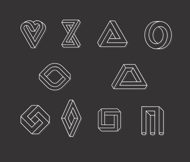 50 Impossible Geometric Shapes | Procreate Brush Pack (digital Download ...