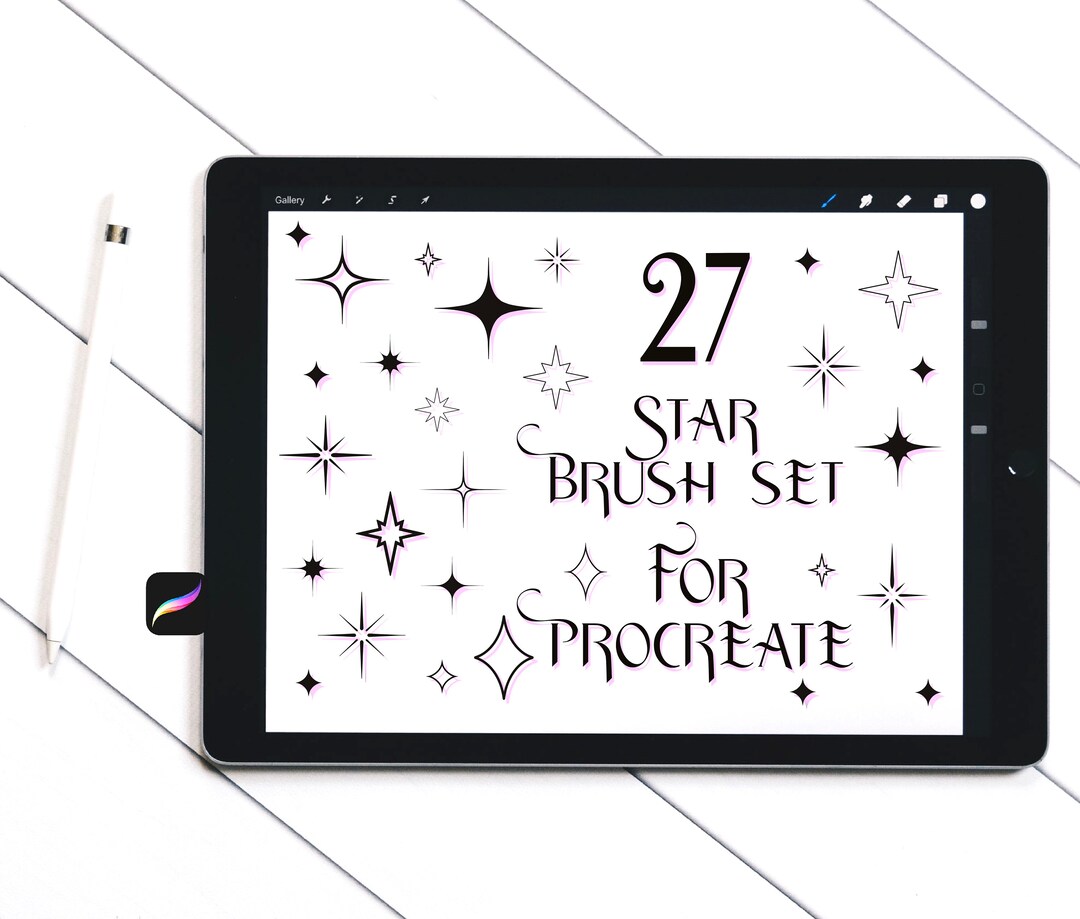 27 Stars and Sparks Shape Brust Stamps | PROCREATE Brush Pack ...