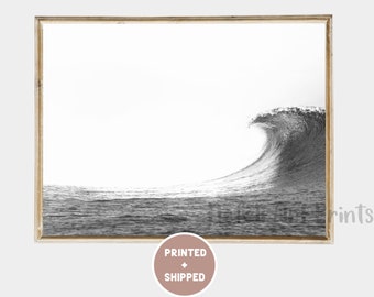 Big Wave Ocean Black and White Photo Printable Wall Art Large | Etsy