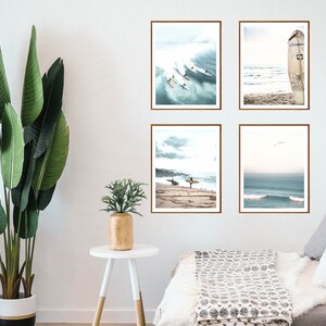 Set of 4 Surfing Prints, Surf Ocean Waves Photo Printable Wall Art ...