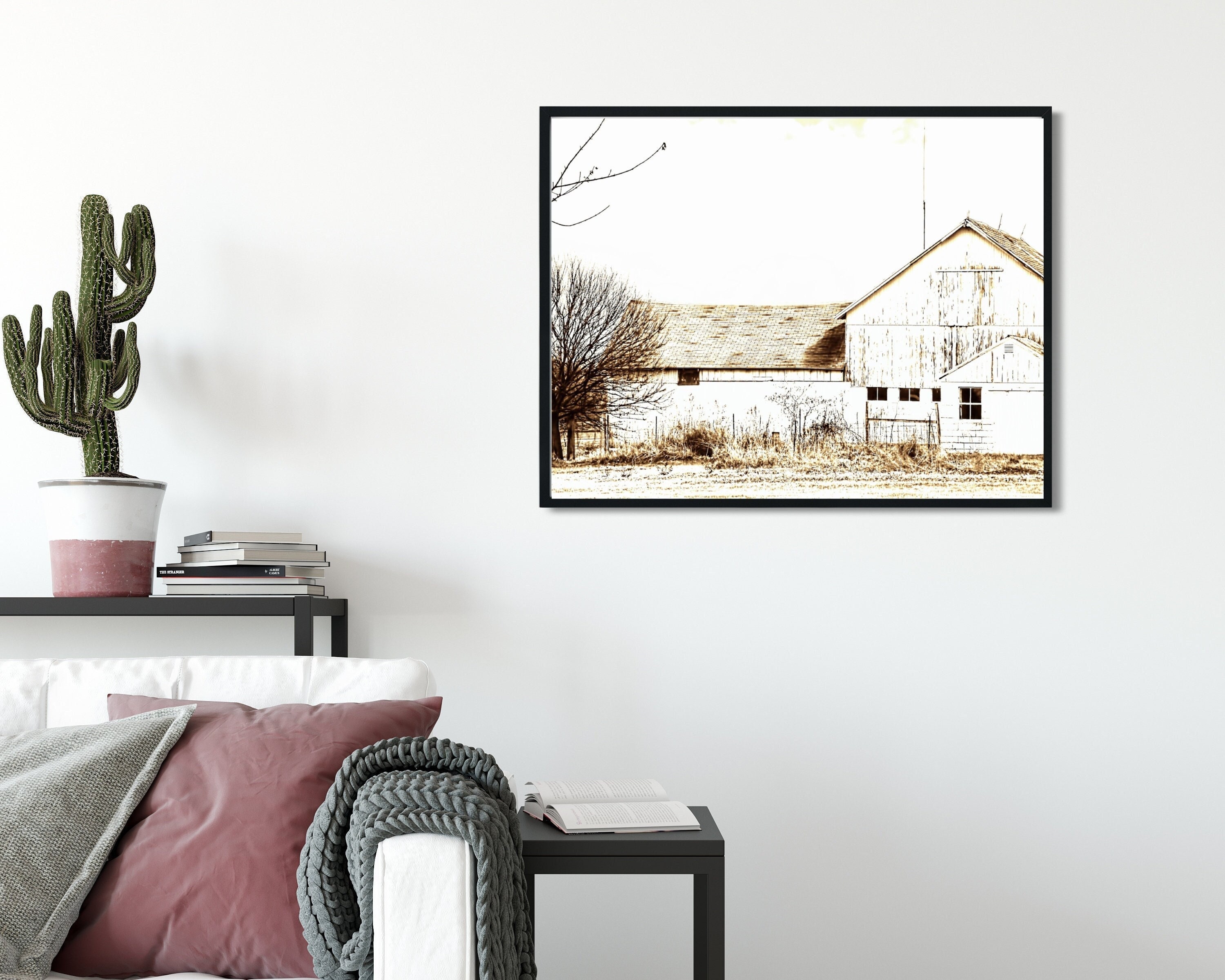Old Barn Rustic Printable Wall Art Farmhouse Print White - Etsy