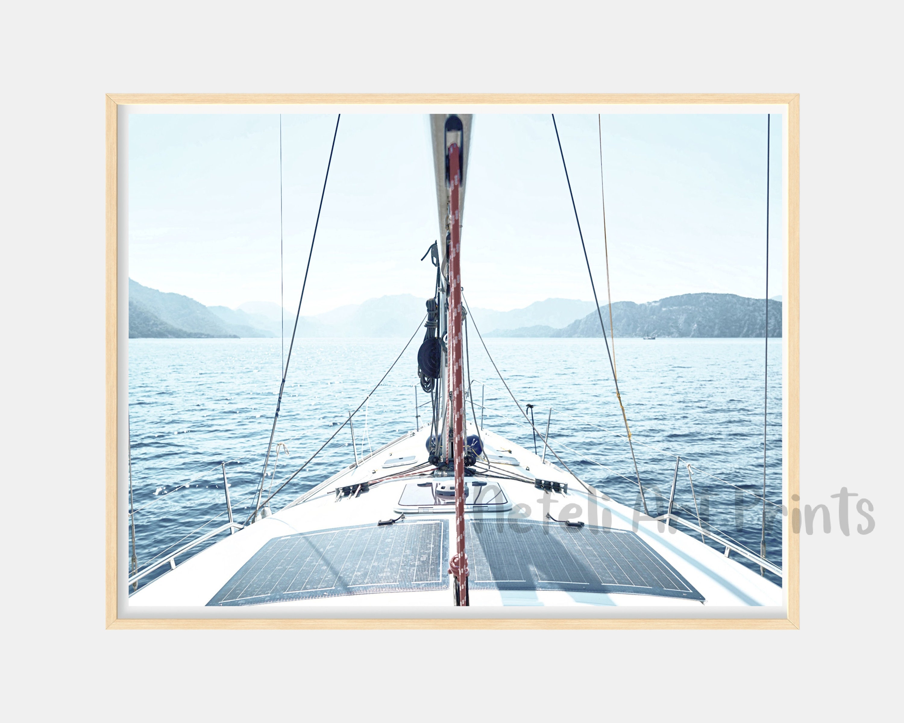 Sailing Yacht Set of 3 Photo Mailed Wall Art Sailboat Ocean Print ...