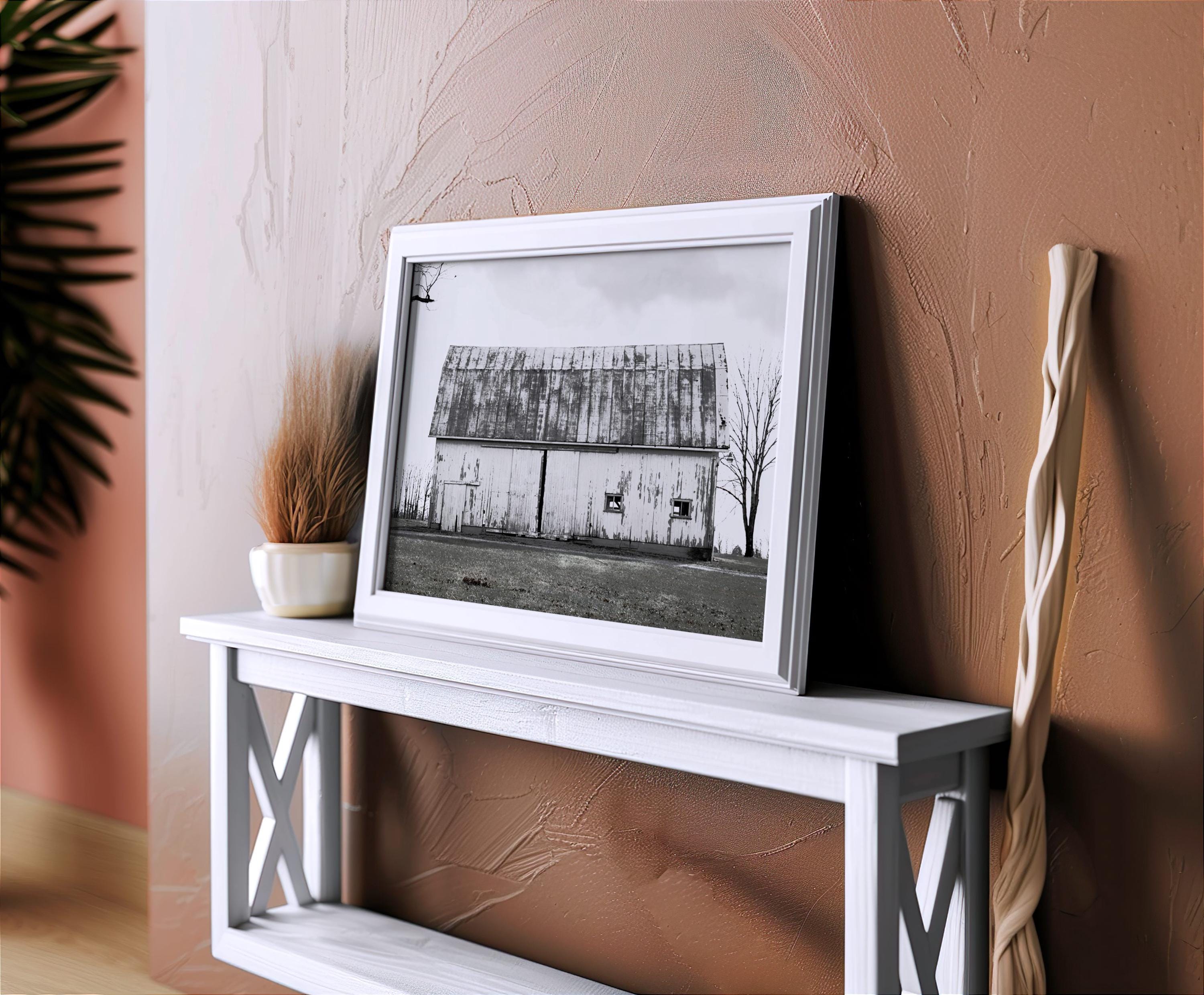 Farmhouse Black and White Printable Wall Art, Old Barn Southwest Print ...