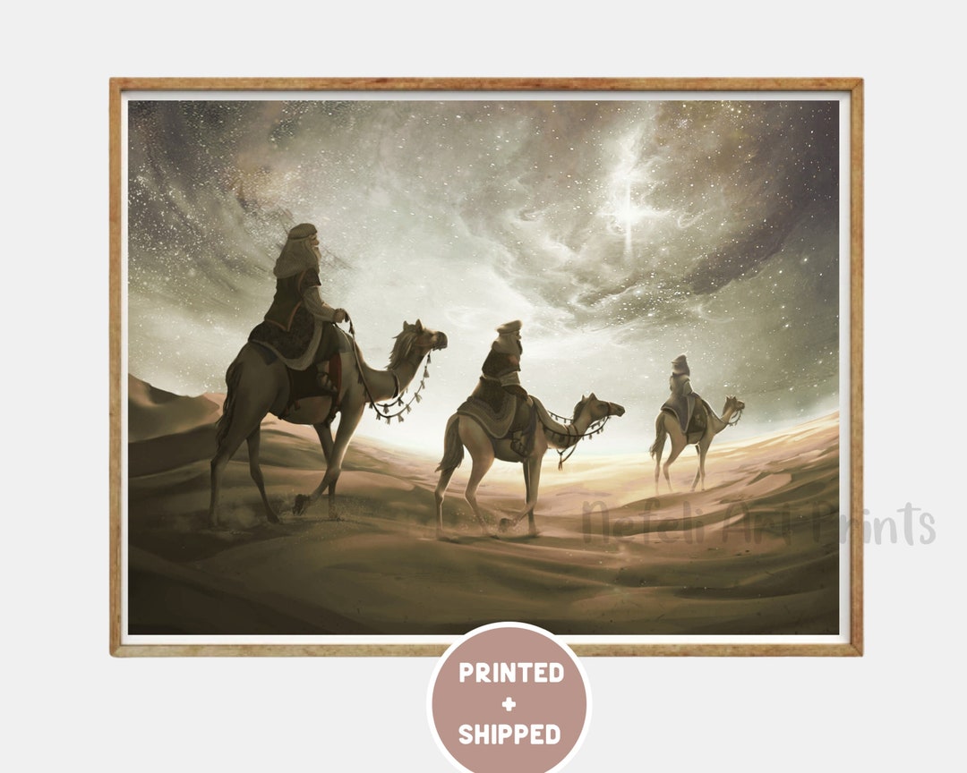 Three Wise Men Christmas Print Mailed, Three Kings and Star Wall Art ...