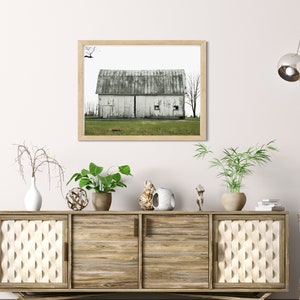 Farmhouse Printable Wall Art, Old White Barn Photo, Country Landscape ...