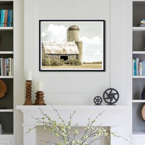 Farmhouse Barn Neutral Printable Wall Art Old White Barn Country Photo ...