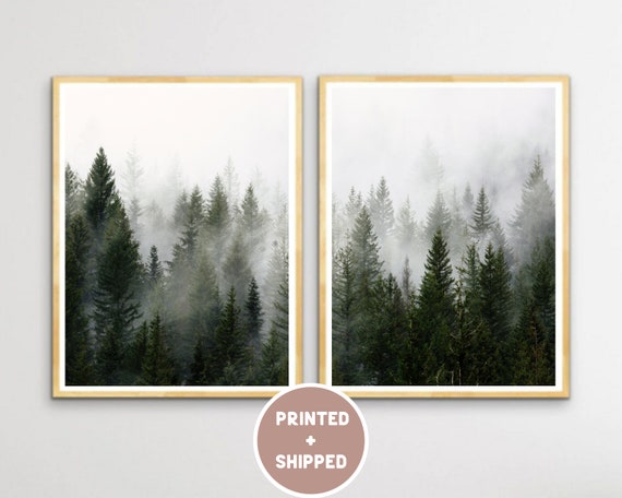 Green Forest in Mist Set of 2 Photo Printed and Shipped Wall - Etsy