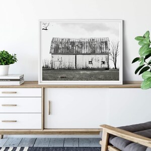 Farmhouse Black and White Printable Wall Art, Old Barn Southwest Print ...