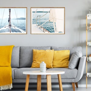 Sailing Yacht Set of 2 Photo Printable Wall Art, Sailboat Ocean Print ...