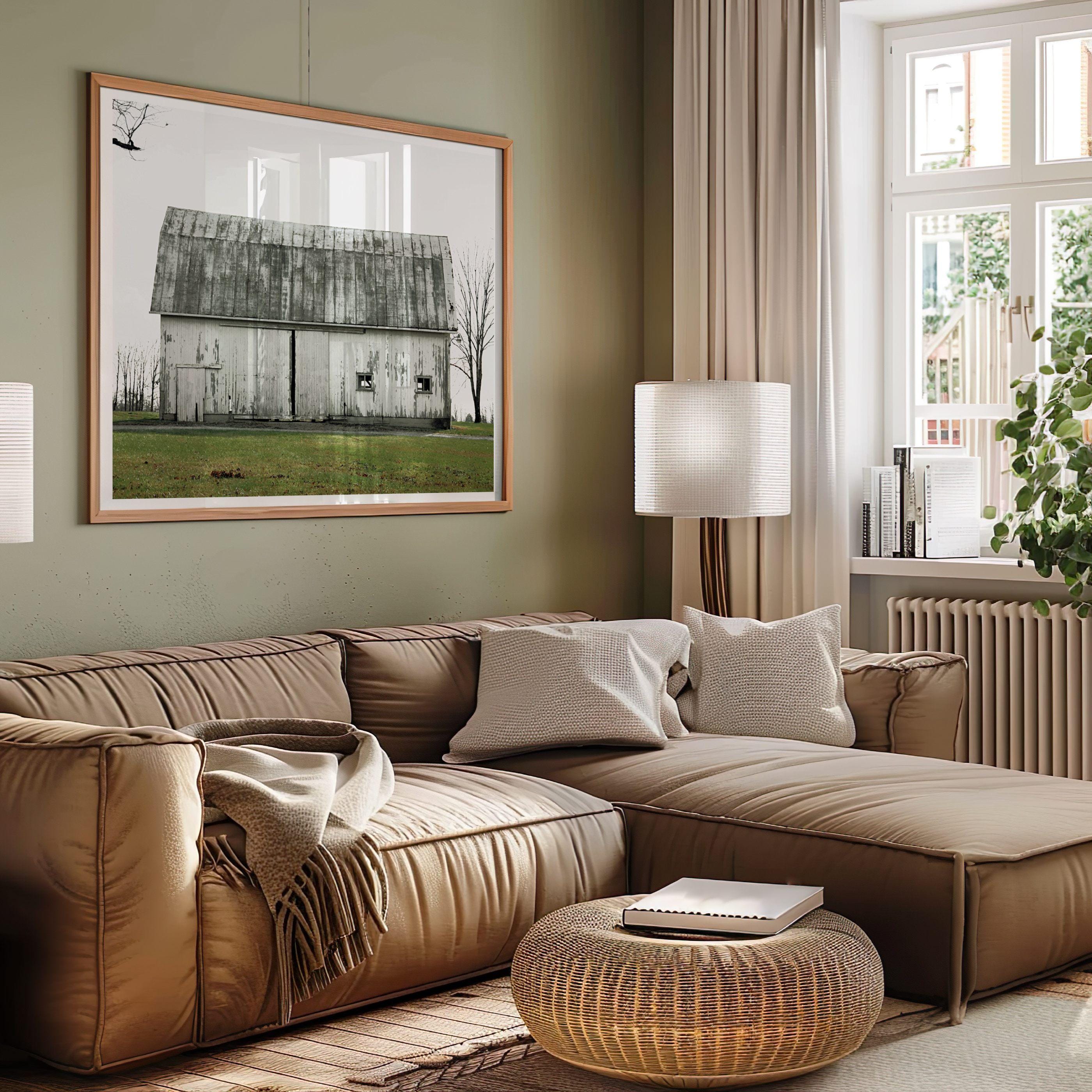 Farmhouse Printable Wall Art, Old White Barn Photo, Country Landscape ...