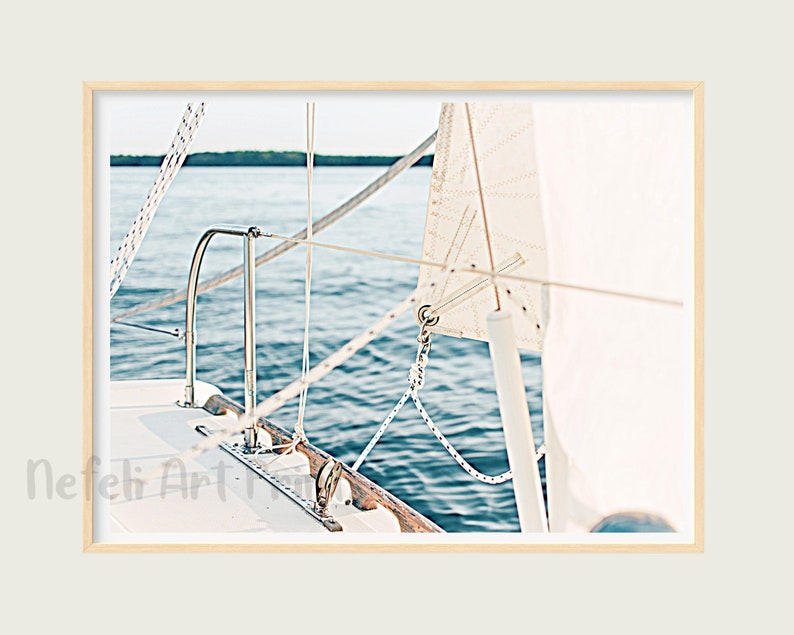 Sailboat Yacht Photo Printable Wall Art Sailing Ocean Print Boat ...