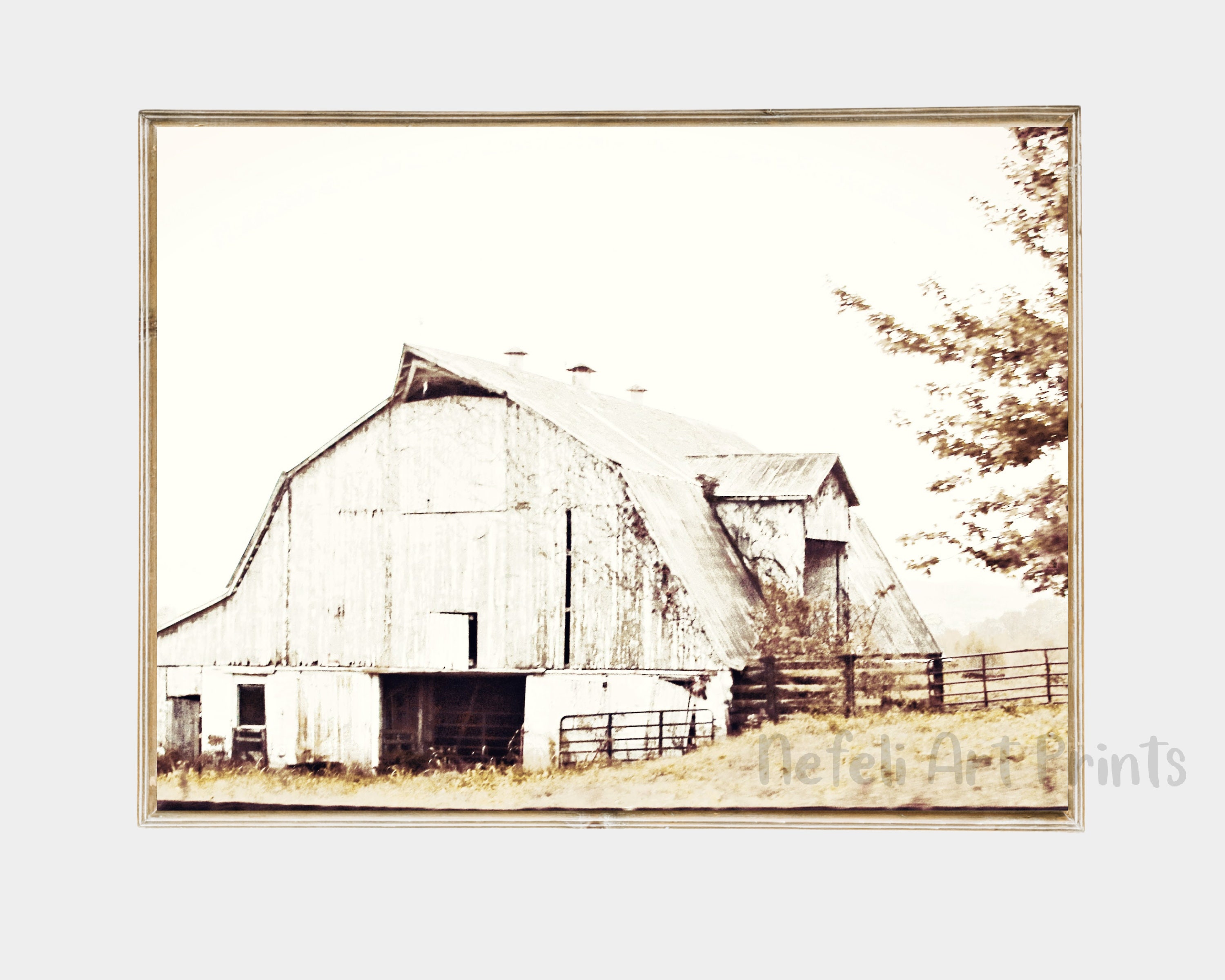 Set of 3 Old Barns Farmhouse Printable Wall Art White Barns Rustic Wall ...