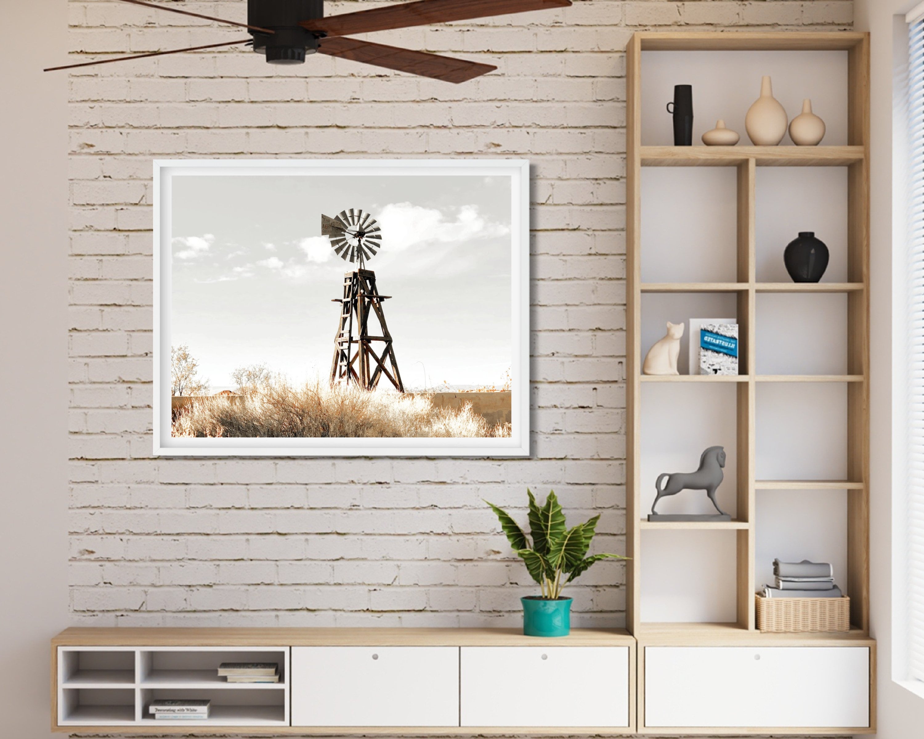 Windmill Photo Mailed Farmhouse Aermotor Print Southwestern Wall Art ...