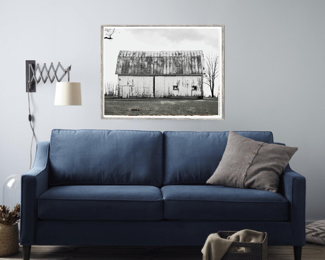 Farmhouse Black and White Printable Wall Art, Old Barn Southwest Print ...