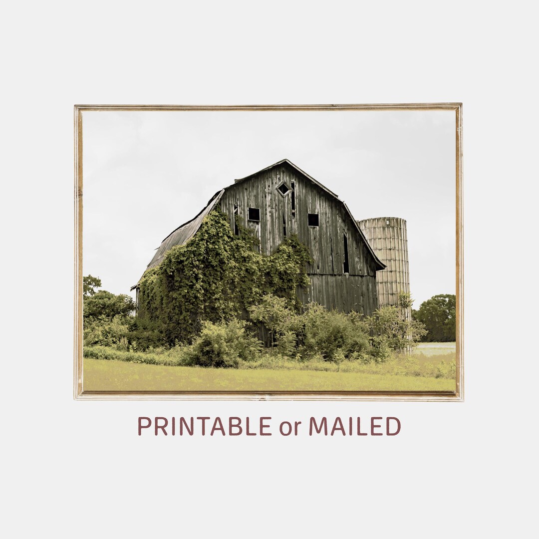 Farmhouse Old Wood Barn Printable or Mailed Wall Art, Southwest Neutral ...