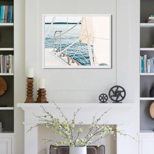 Sailboat Yacht Photo Printable Wall Art Sailing Ocean Print Boat ...