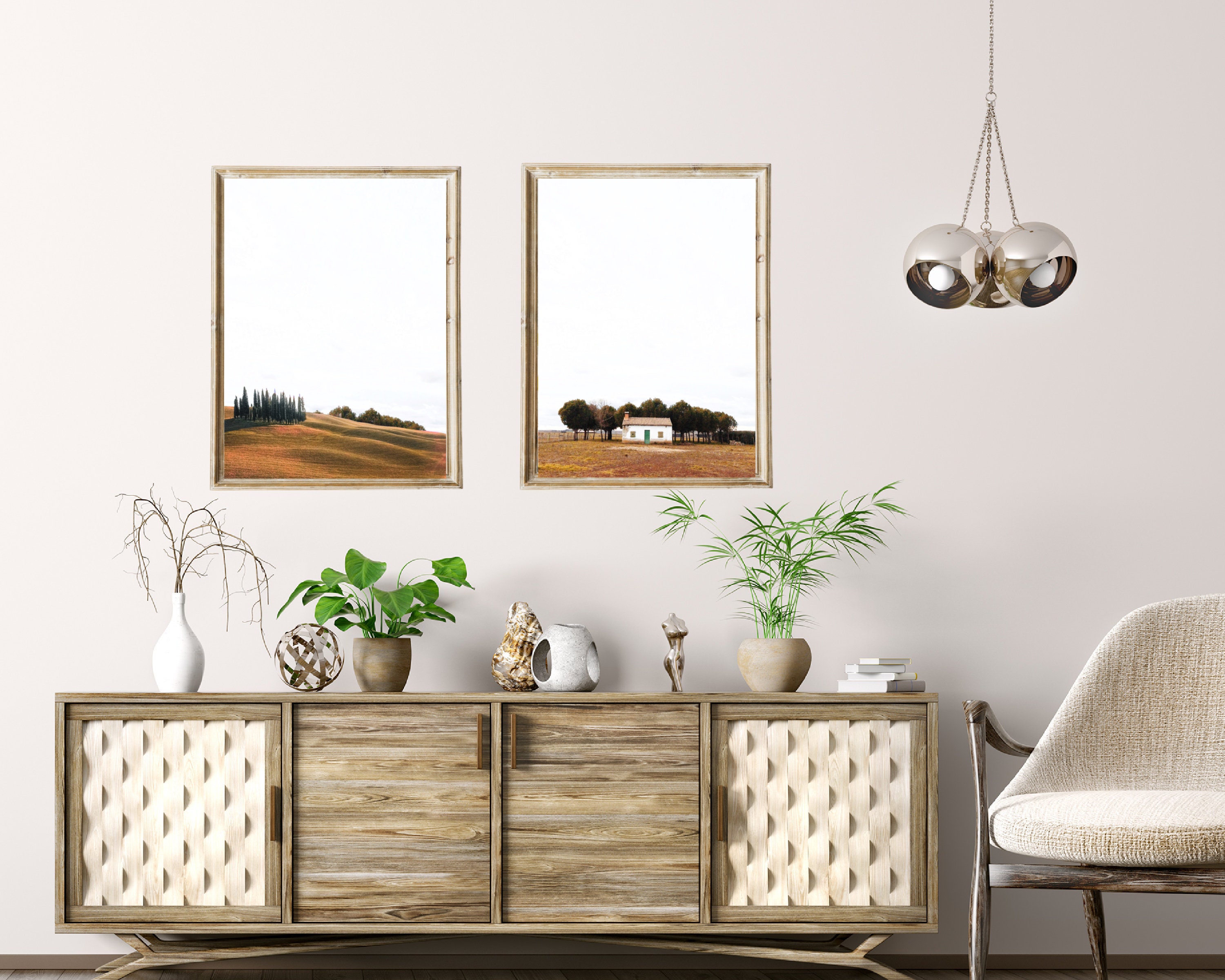 Rustic Barn Print Set of 2, Farmhouse Wall Art, Country Landscape Earth ...