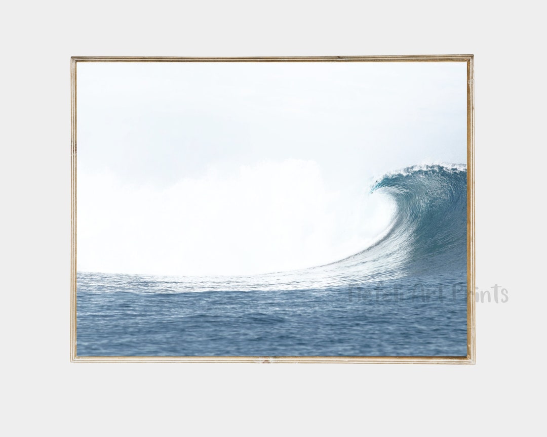 Big Wave Ocean Photo Printable Wall Art Large Wave Surf Print Blue Wave ...