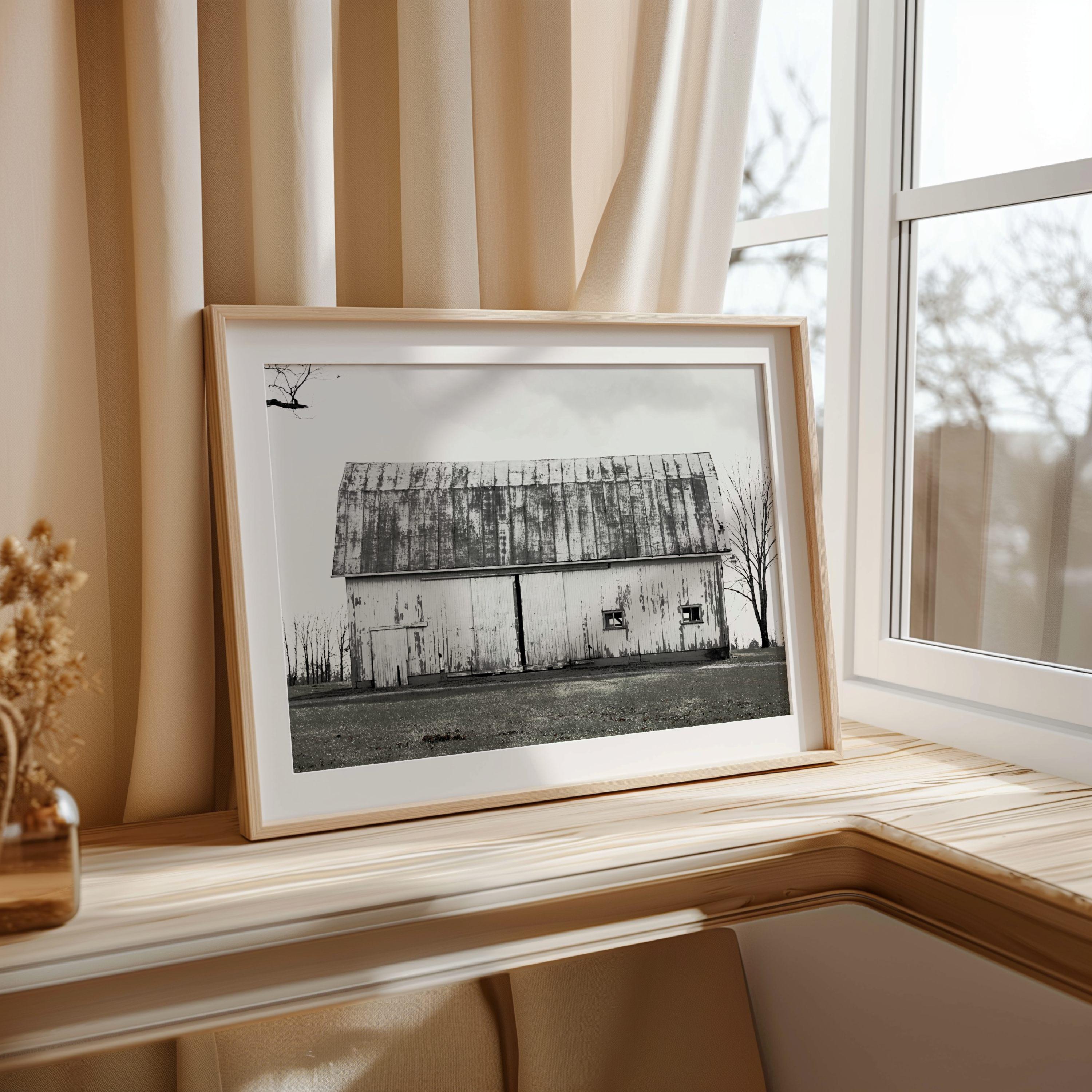 Farmhouse Black and White Printable Wall Art, Old Barn Southwest Print ...
