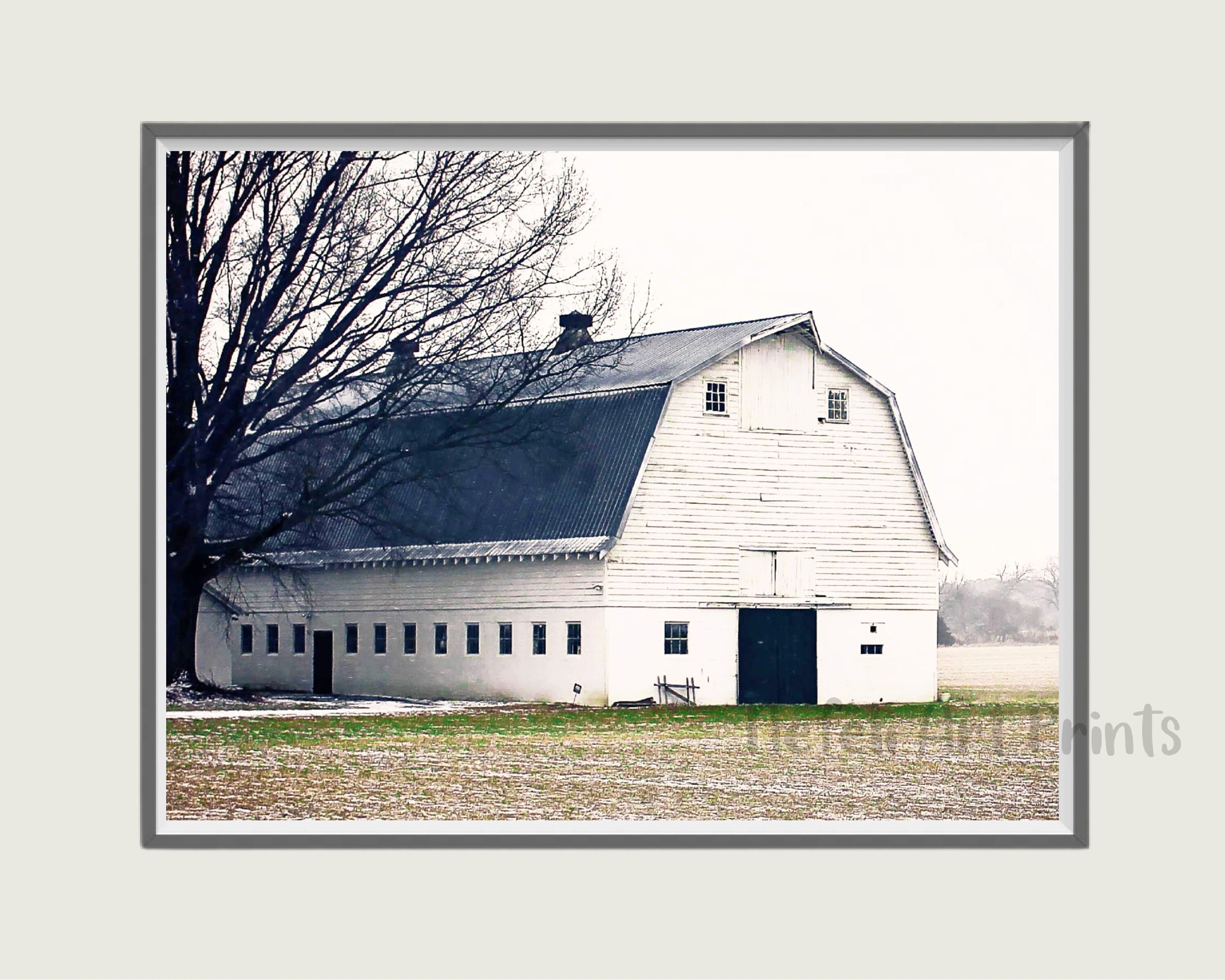 Old Barn Country Printable Wall Art White Barn Photo Farmhouse Rustic ...