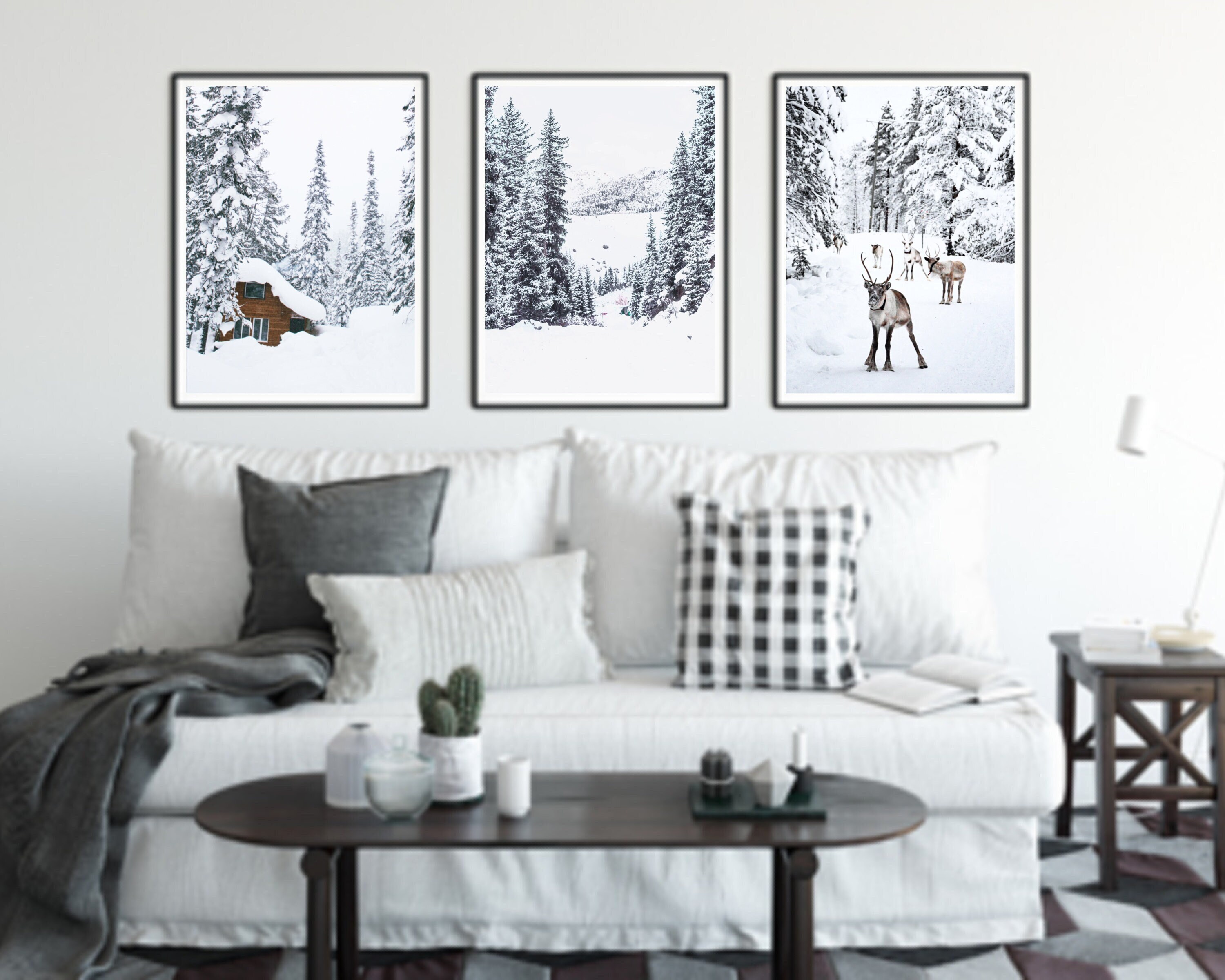 Winter Wonderland Set of 3 Printable Wall Art Snowy Forest - Etsy