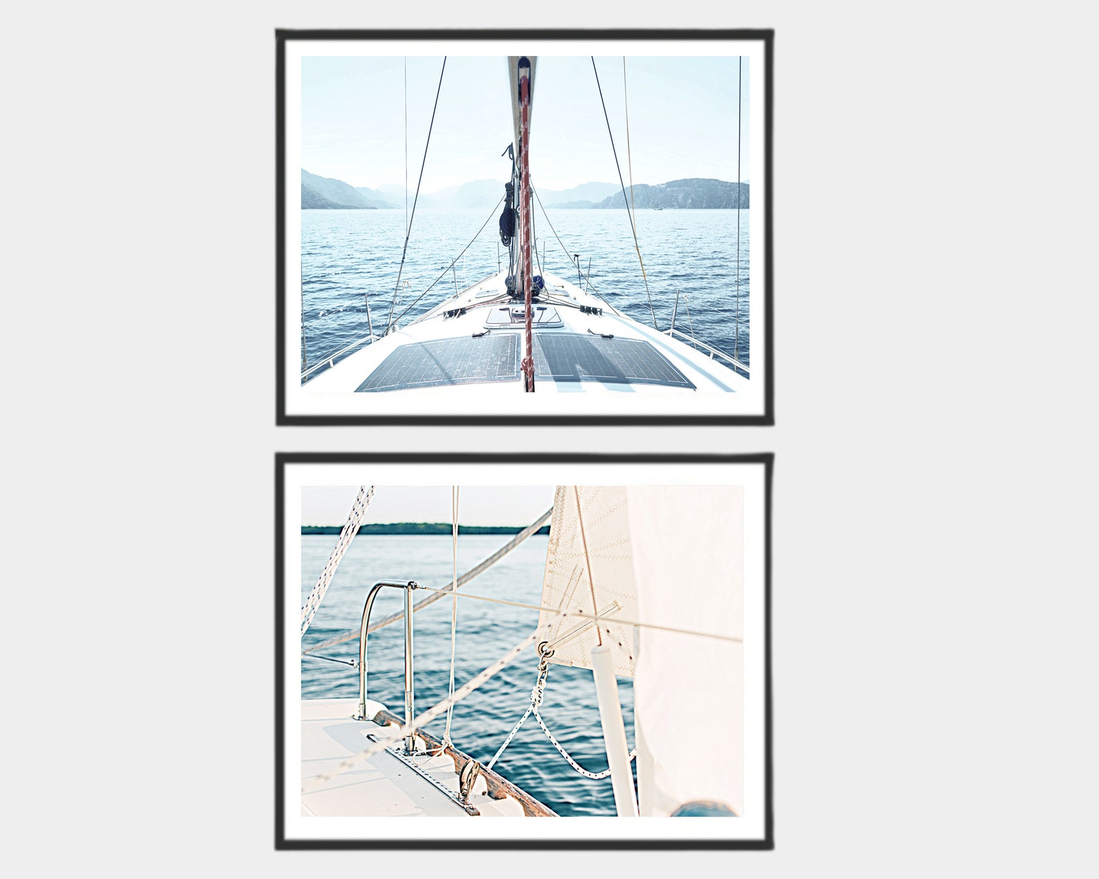 Sailing Yacht Set of 2 Photo Printable Wall Art, Sailboat Ocean Print ...