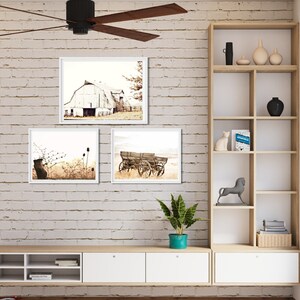 Rustic Farmhouse Set of 3 Photo Printable Barn Old Wagon Wildflowers ...