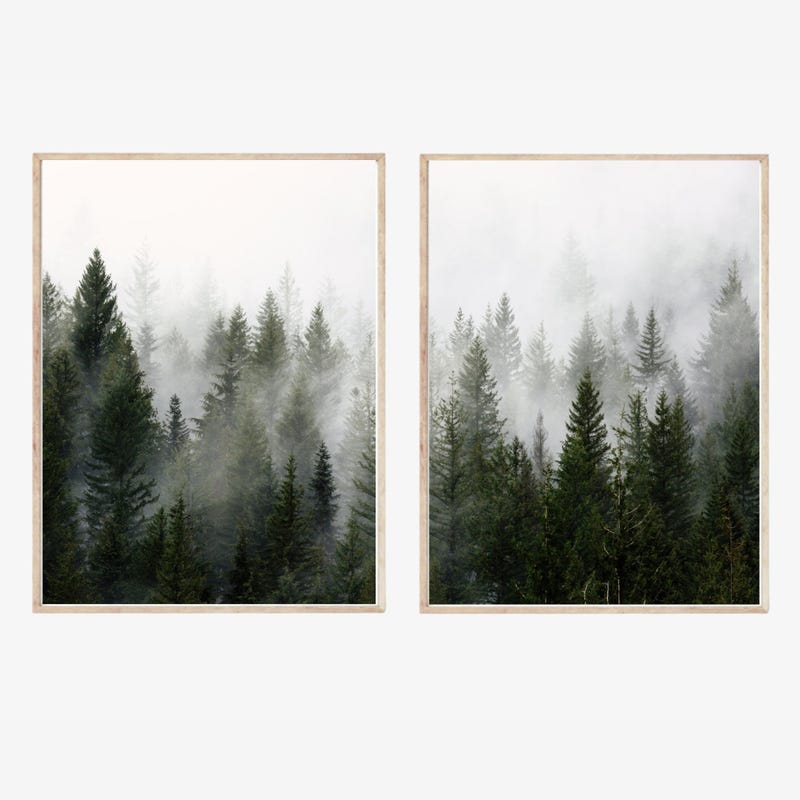 Tree in the Mist Print - Etsy UK