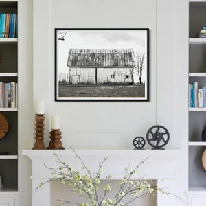 Farmhouse Black and White Printable Wall Art, Old Barn Southwest Print ...