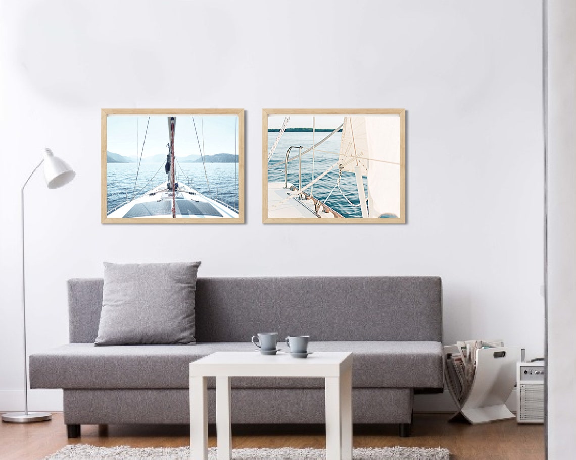 Sailing Yacht Set of 2 Photo Printable Wall Art Sailboat - Etsy