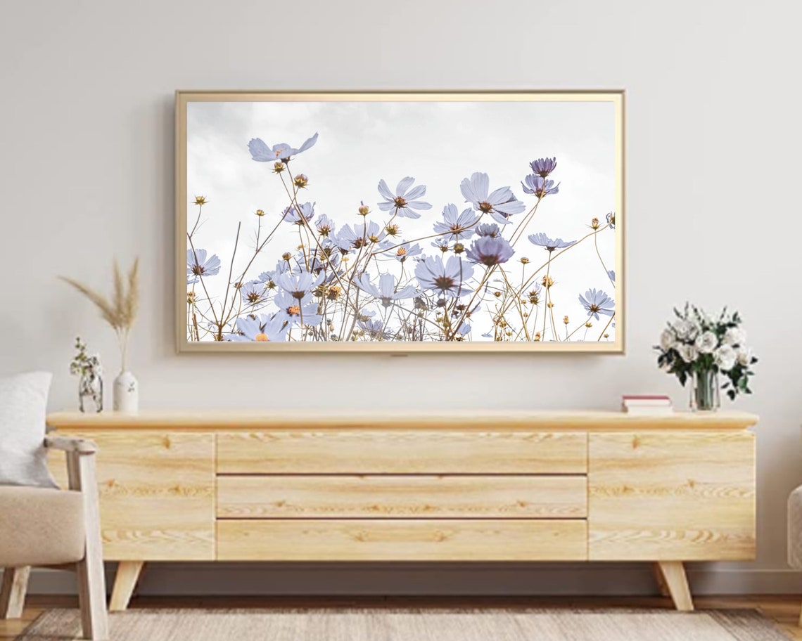 Samsung Frame Tv Art Spring Pastel Wildflowers Instant - Etsy