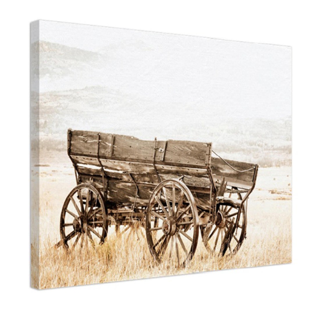 Old Wagon Rustic Canvas Print Wall Art Wood Wagon Country Photo ...