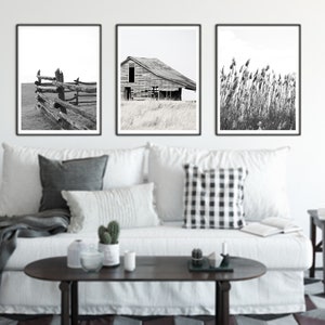 Farmhouse Black and White Set of 3 Photo Printed and Shipped Wall Art ...