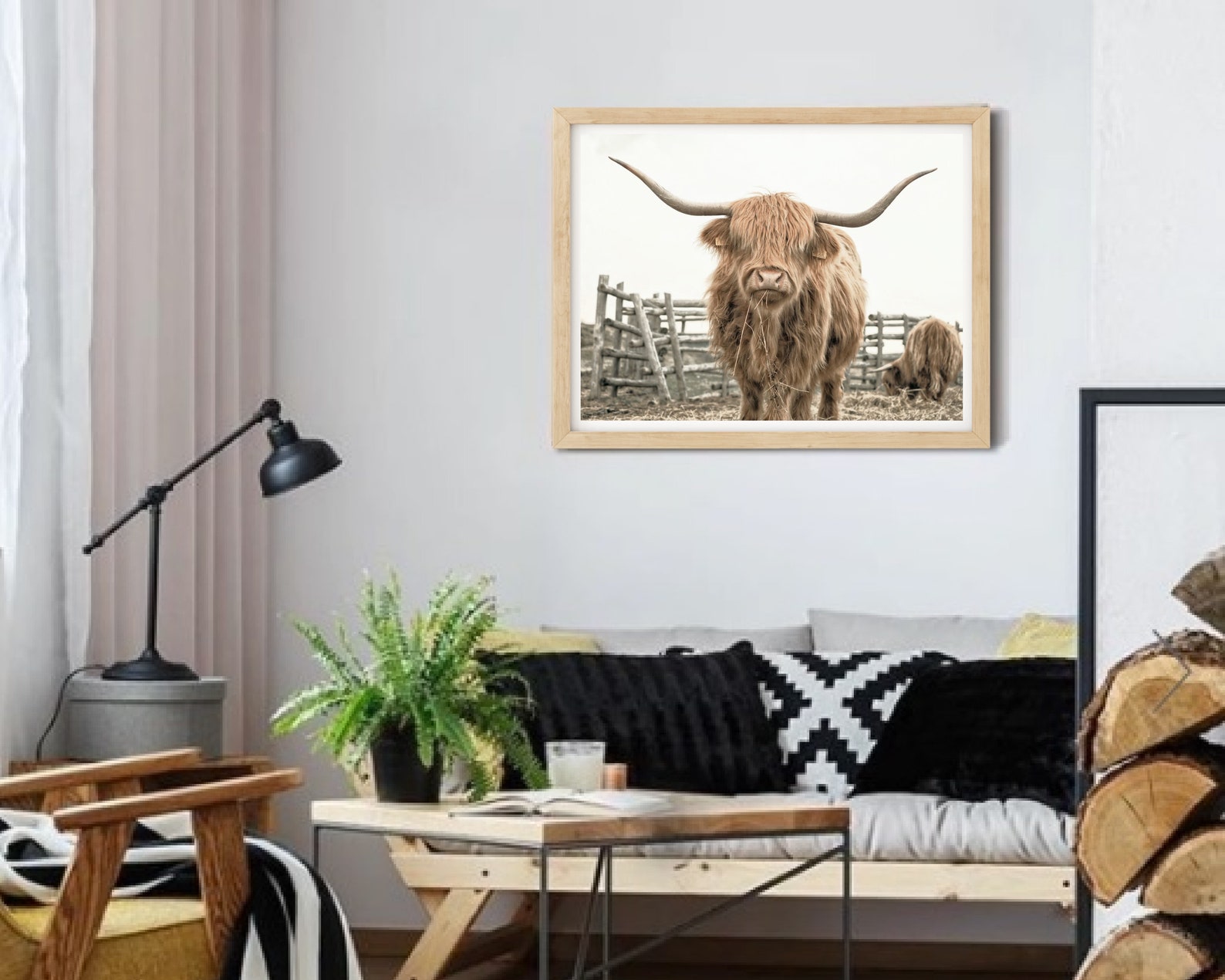 Highland Cow Farmhouse Printable Wall Art Cattle Country - Etsy