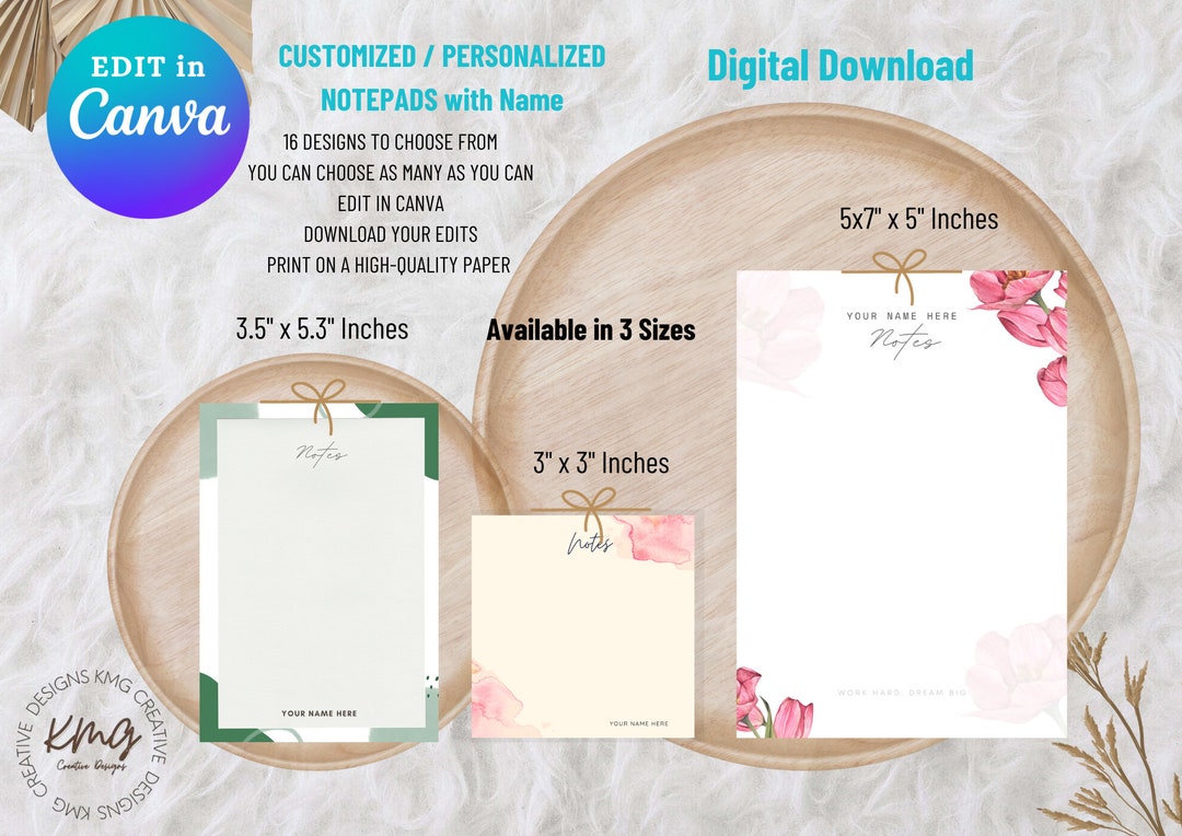 Editable Notepad Printable Memo Sheets Downloadable Cute - Etsy UK
