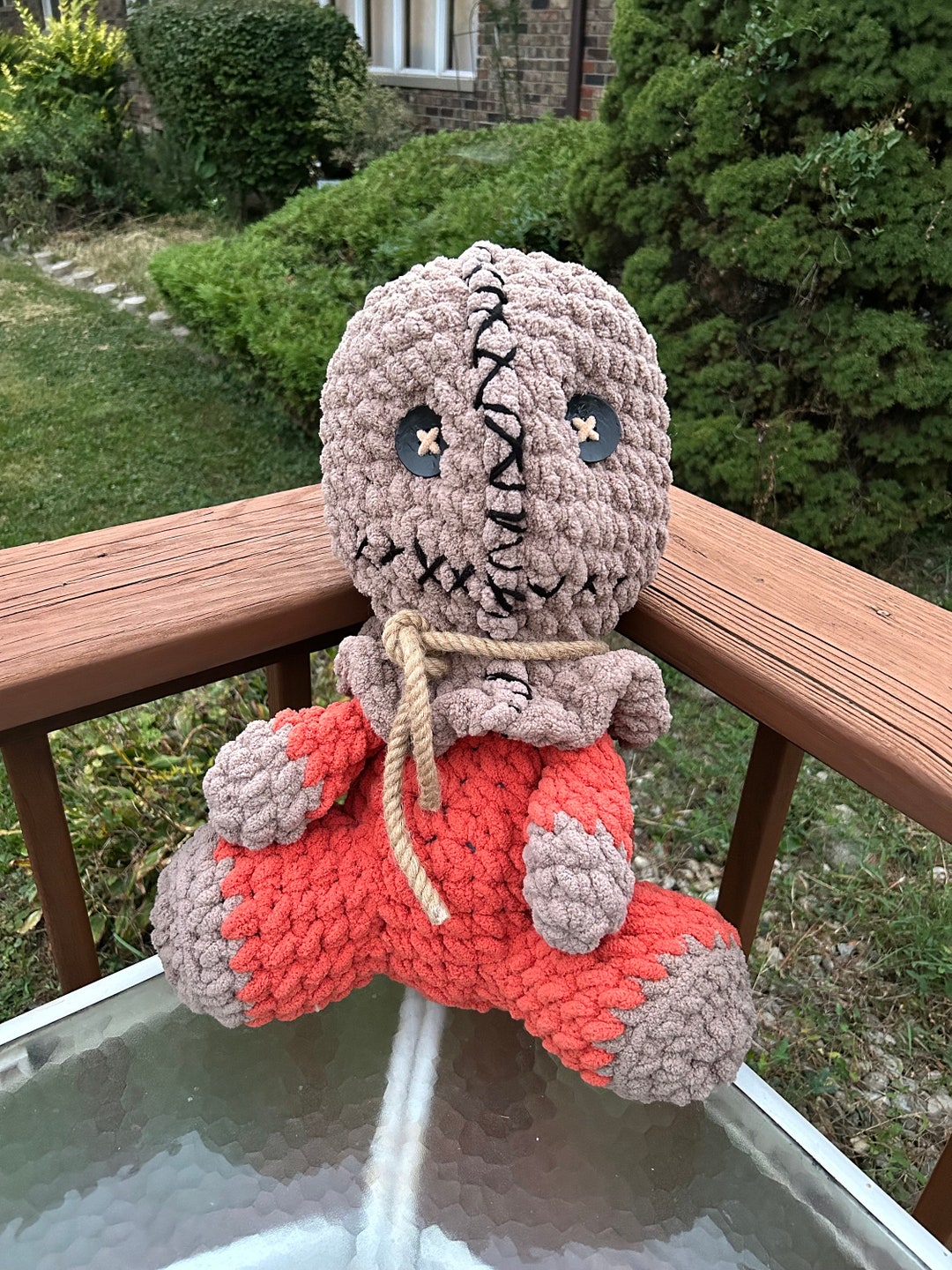 Large 24 Crocheted Gothic Sam Plushie Finished Product. Halloween Trick ...