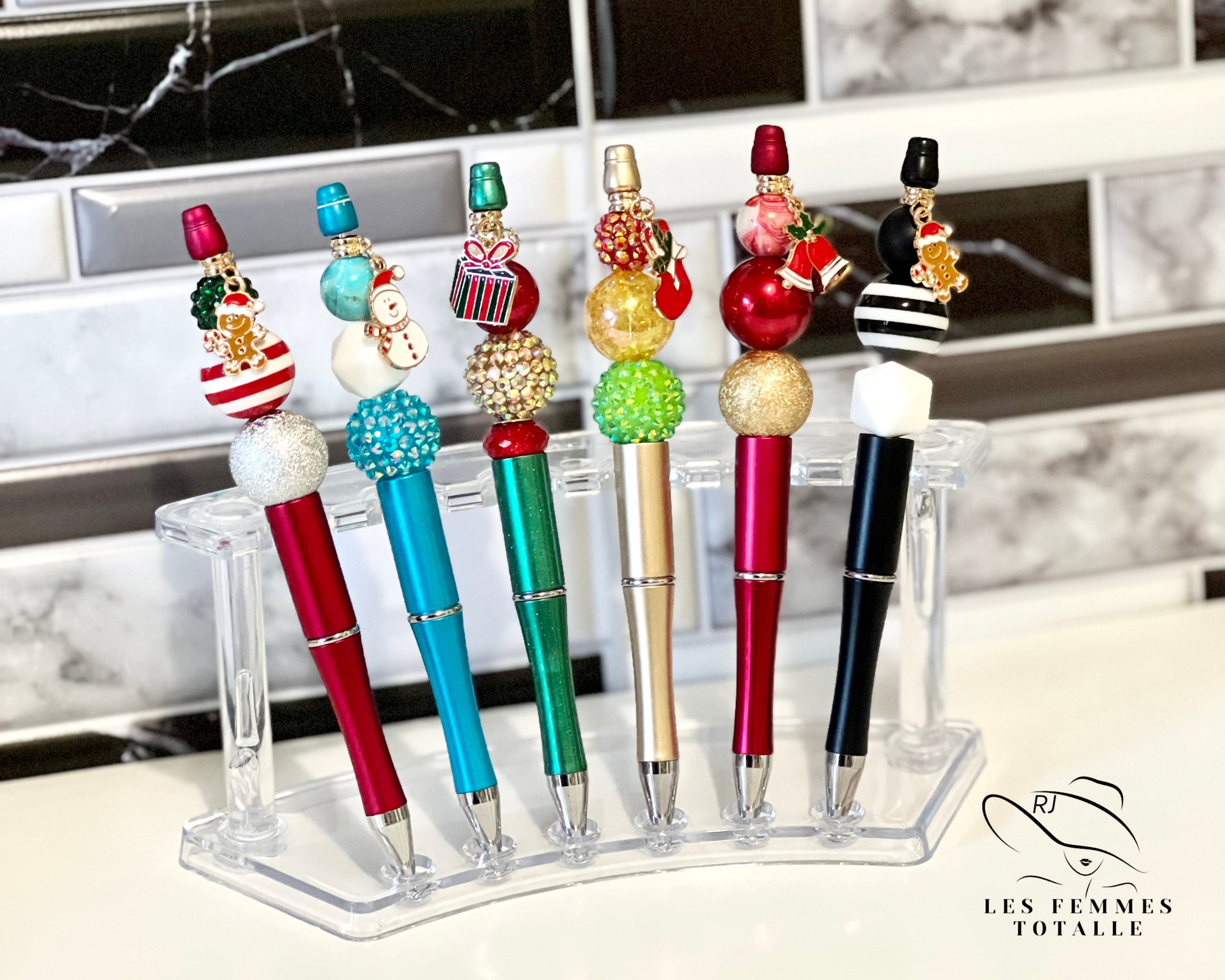 Beaded Pens, Stylish Pens, Custom Pen, Winter Pens, Gingerbread Pen ...