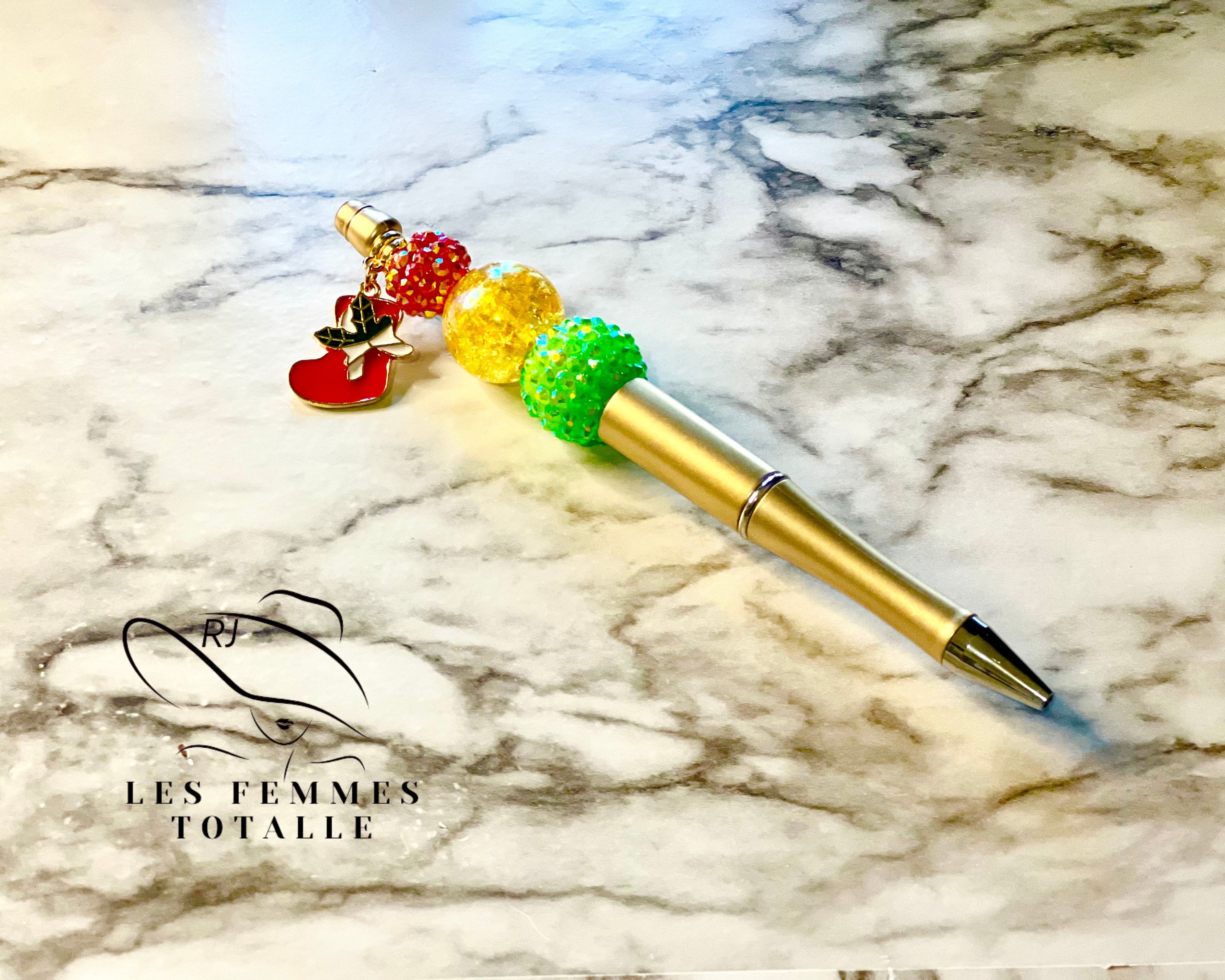 Beaded Pens, Stylish Pens, Custom Pen, Winter Pens, Gingerbread Pen ...