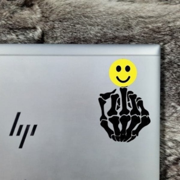 Skeleton Hand Middle Finger Decal - Etsy Ireland