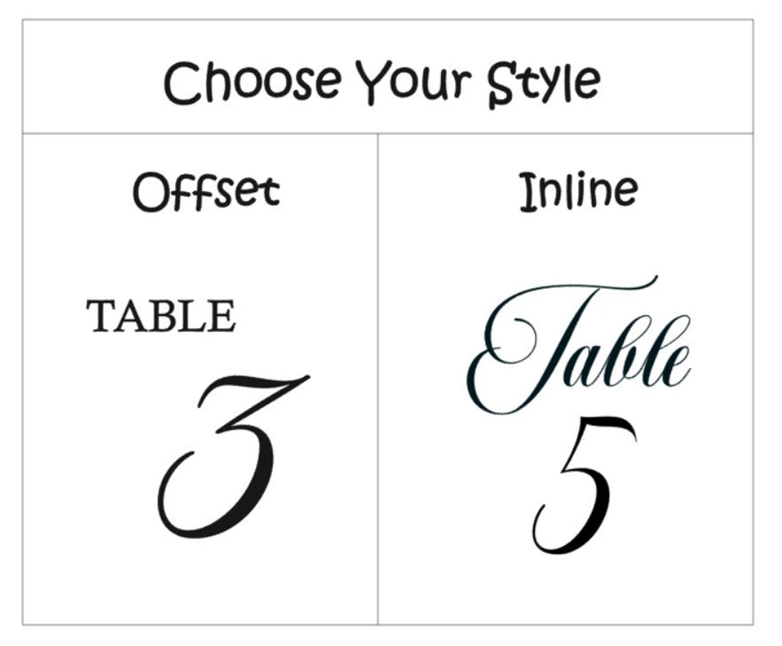 Bulk Table Number Decal, Wedding Table Number Stickers, Seating Chart ...