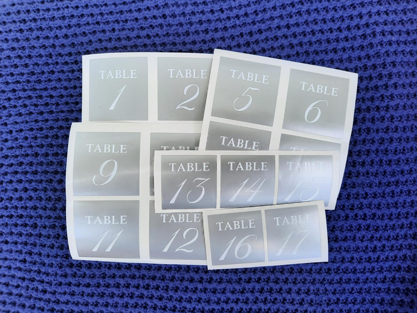 Bulk Table Number Decal, Wedding Table Number Stickers, Seating Chart ...