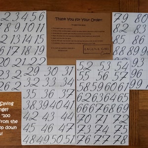 Bulk Number Decals, Custom Number Sticker Sets, Label 1 100, 1 100 ...