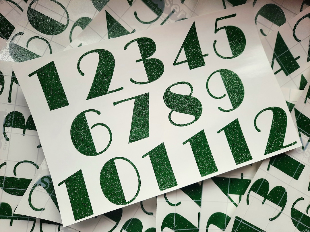 Bulk Glitter Number Decals, Custom Number Sticker Sets, Label 1 100, 1 ...