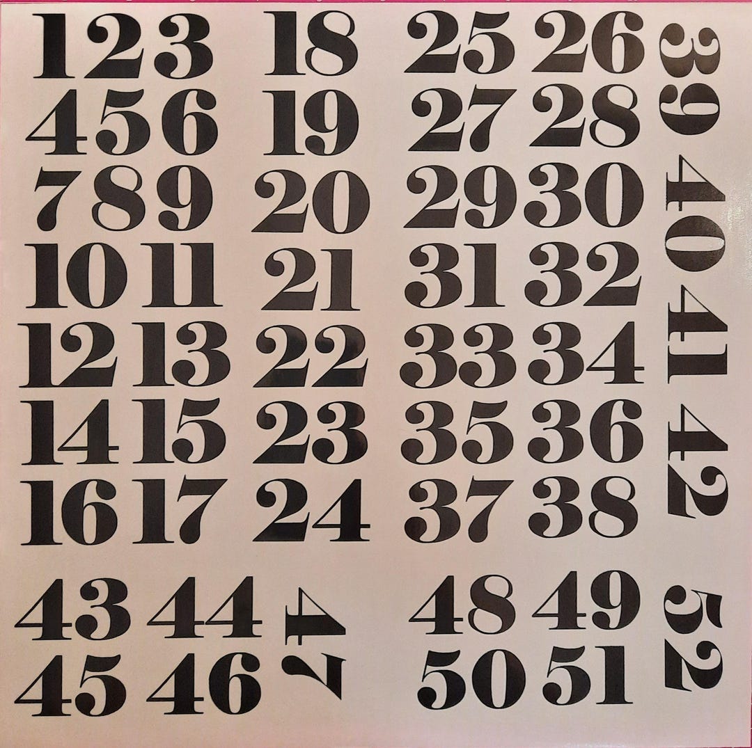 Discount Bulk Number Decals, Custom Number Sticker Sets, Label 1 100, 1 ...