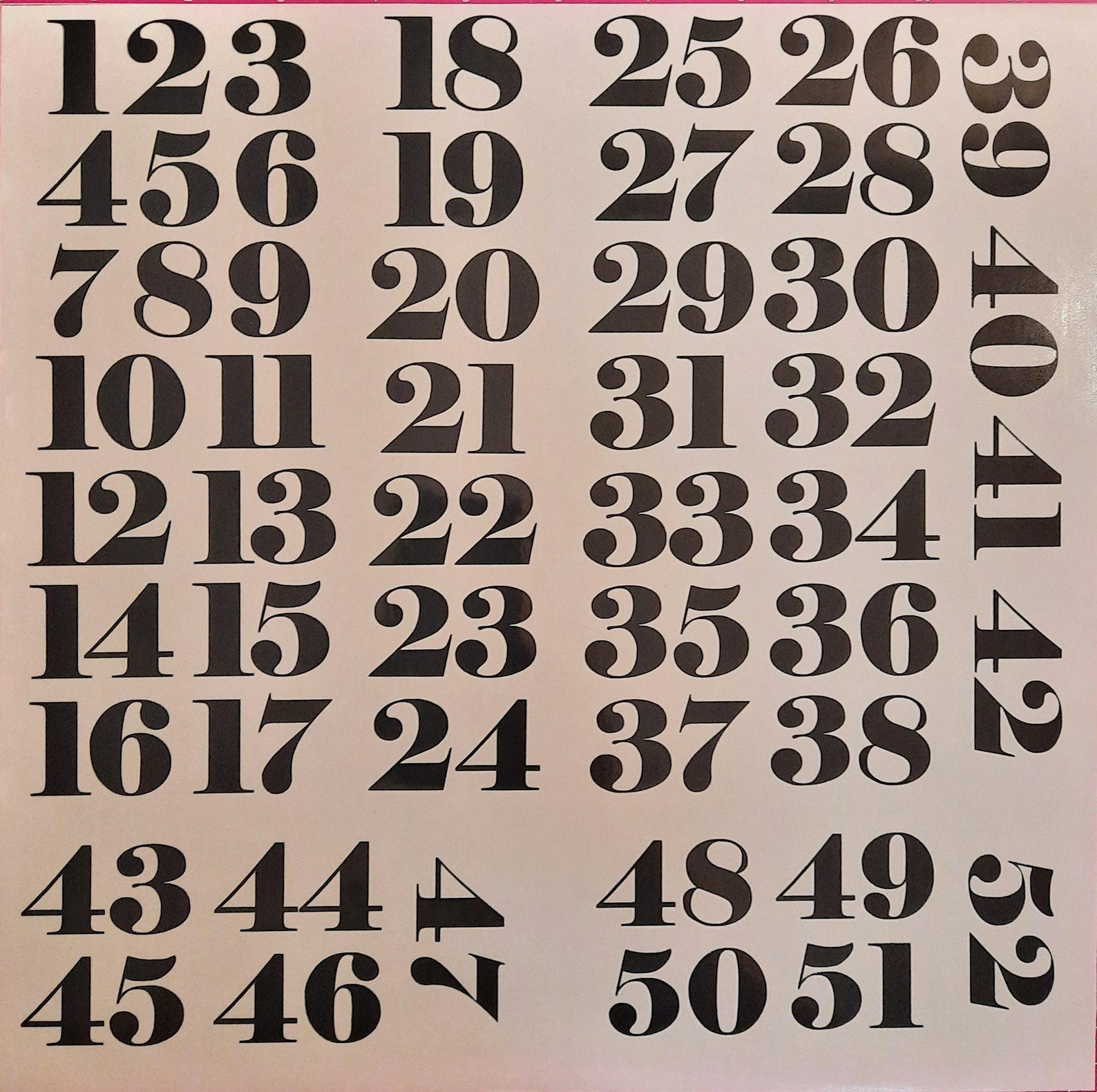 Discount Bulk Number Decals, Custom Number Sticker Sets, Label 1 100, 1 ...