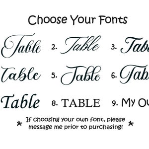 Bulk Table Number Decal, Wedding Table Number Stickers, Seating Chart ...