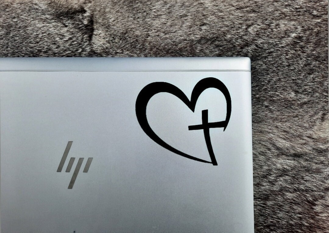 Custom Heart Cross Decal, Christian Cross Car Decal, Catholic Decal ...